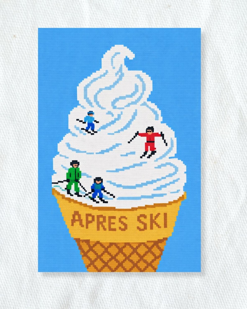 Après-ski Cone Cross Stitch Chart - Etsy