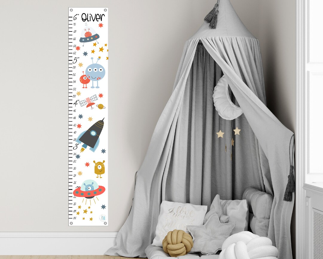 Outer Space Personalized Growth Chart, Kids Growth Chart, Baby Shower ...
