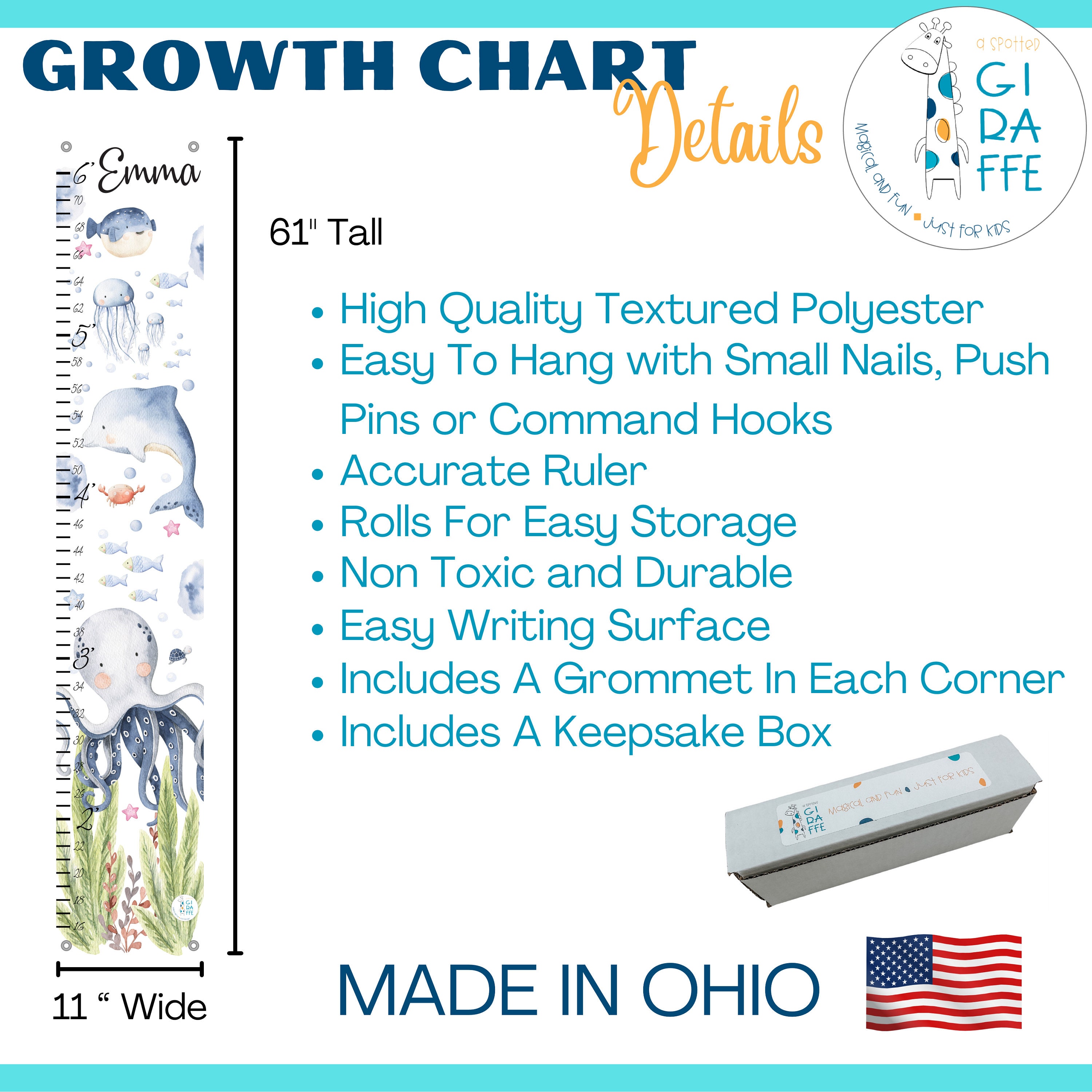 Safari Boho Personalized Growth Chart, Kids Growth Chart, Baby Shower ...