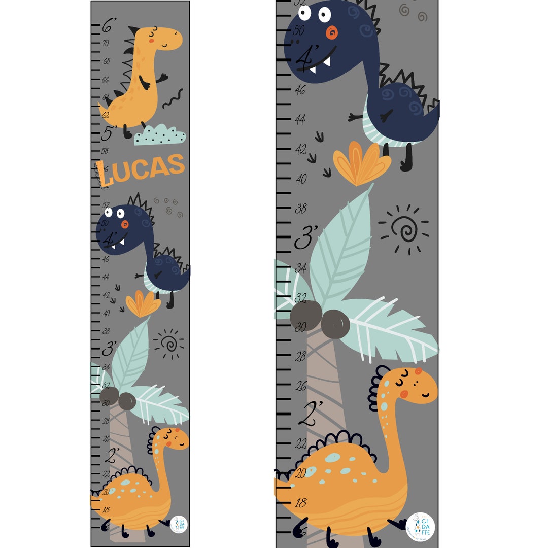 Dinosaur Personalized Growth Chart, Kids Growth Chart, Baby Shower Gift ...