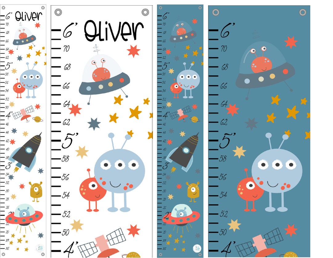 Outer Space Personalized Growth Chart, Kids Growth Chart, Baby Shower ...