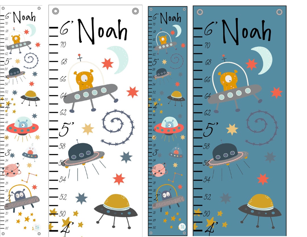 Outer Space Personalized Growth Chart, Kids Growth Chart, Baby Shower ...