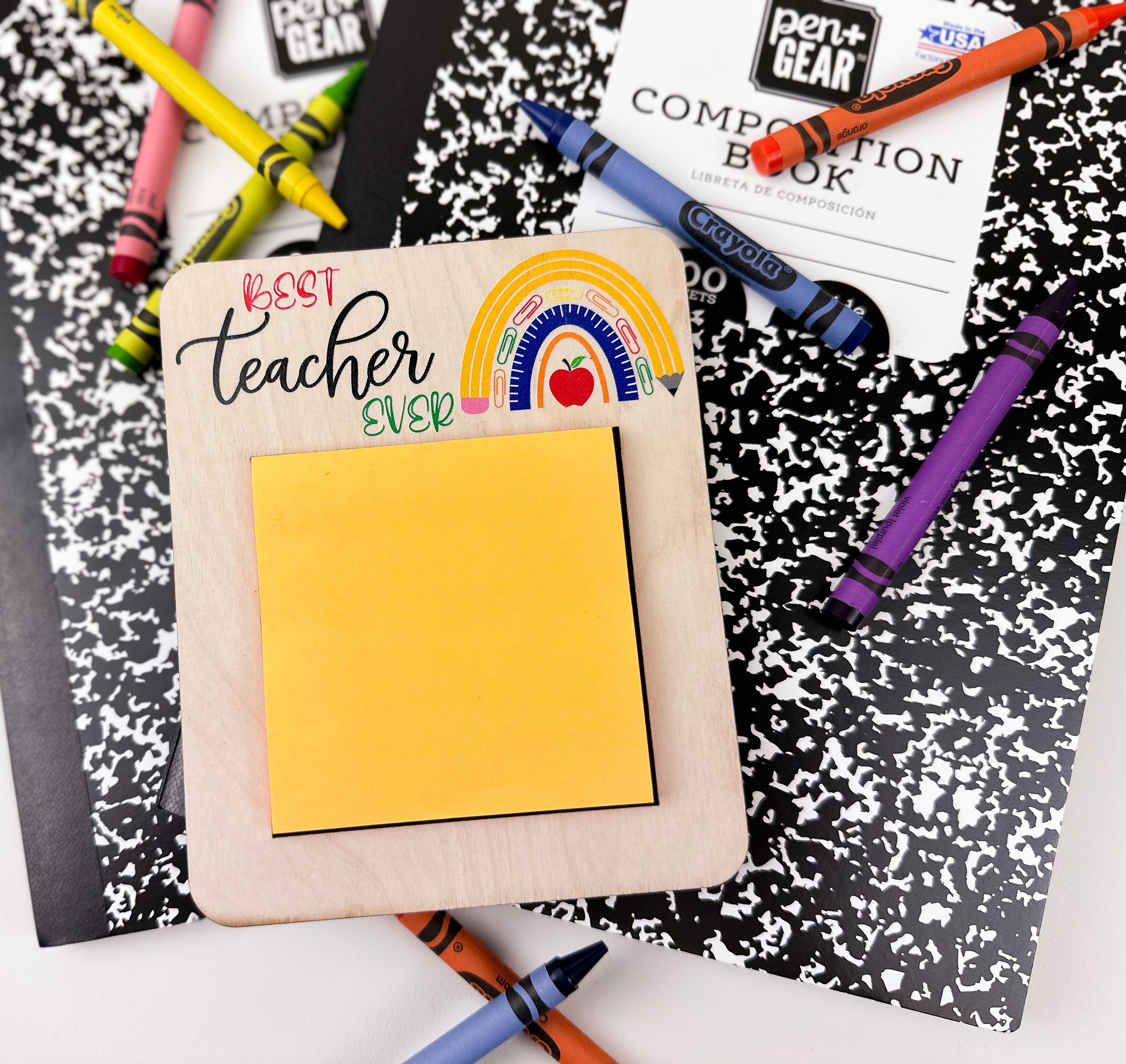 Teacher Appreciation Gift, Post It Note Holder, Teacher Desk Decor ...