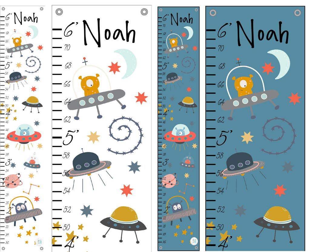 Outer Space Personalized Growth Chart, Kids Growth Chart, Baby Shower ...