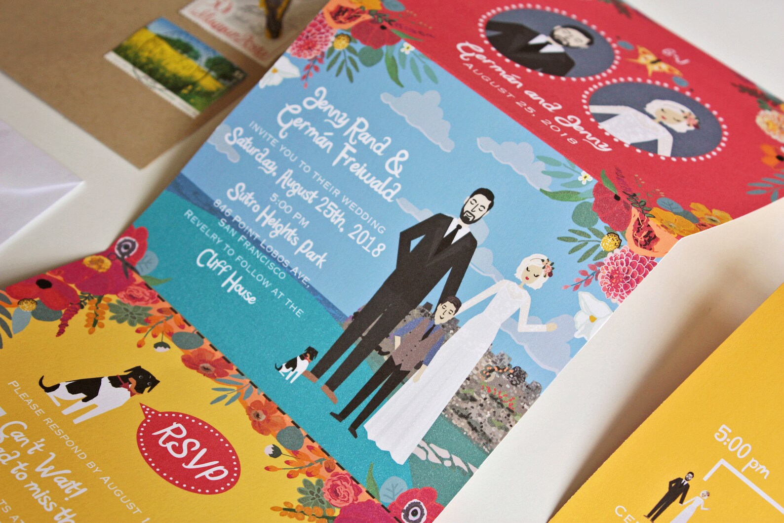 SAMPLE, Tri-fold Wedding Invitation, Folded Wedding Invitations ...