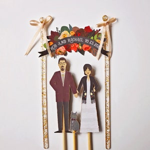 Handmade Custom Wedding Cake Topper, Couple Floral Banner, Personalized ...