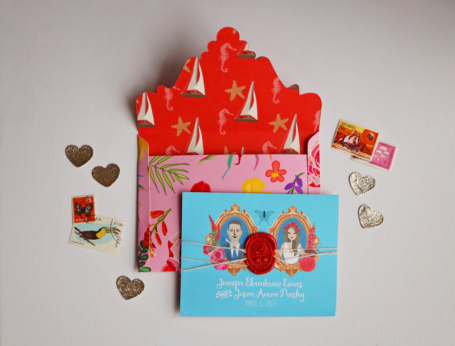 SAMPLE, Tri-fold Wedding Invitation, Folded Wedding Invitations ...