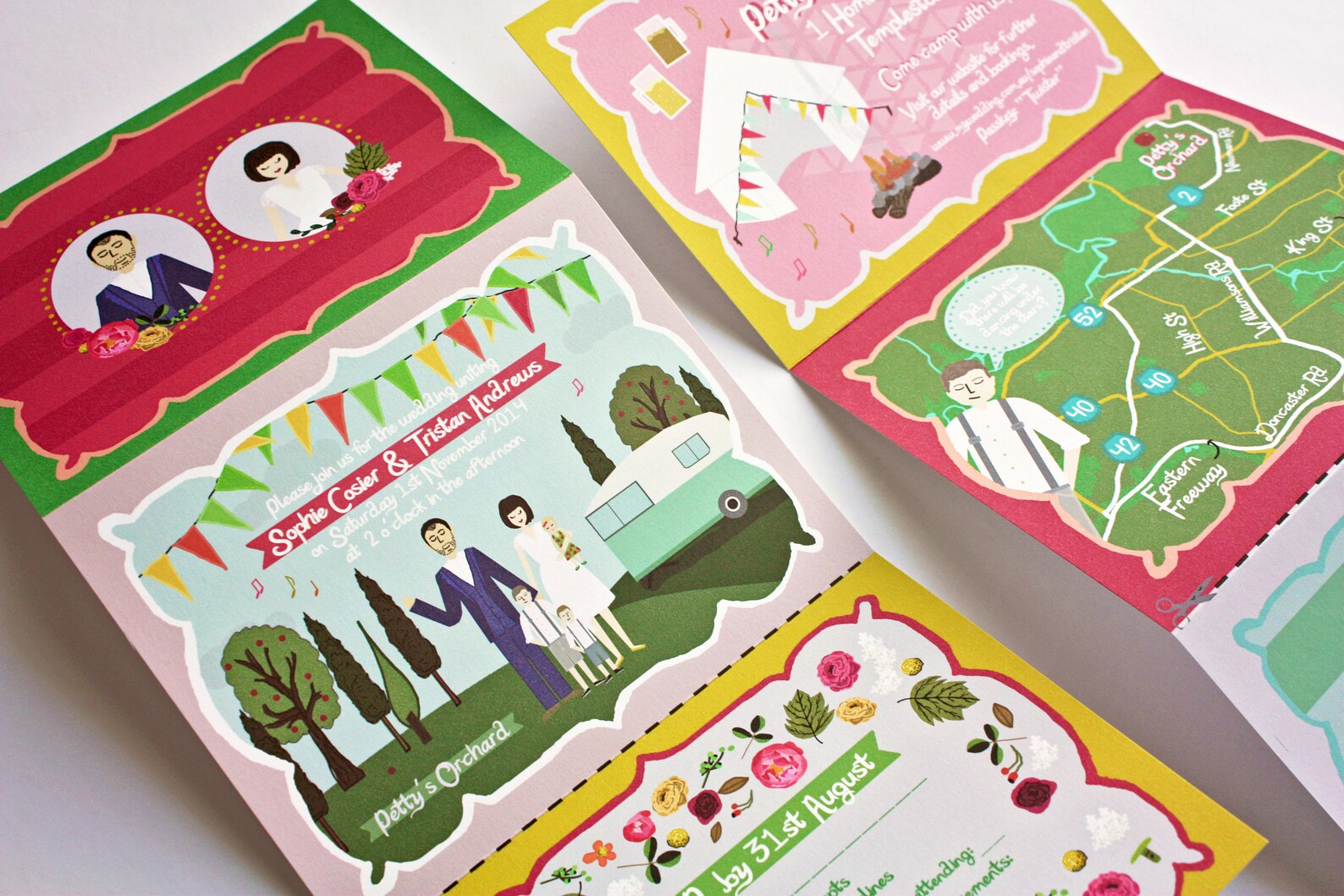 SAMPLE, Tri-fold Wedding Invitation, Folded Wedding Invitations ...