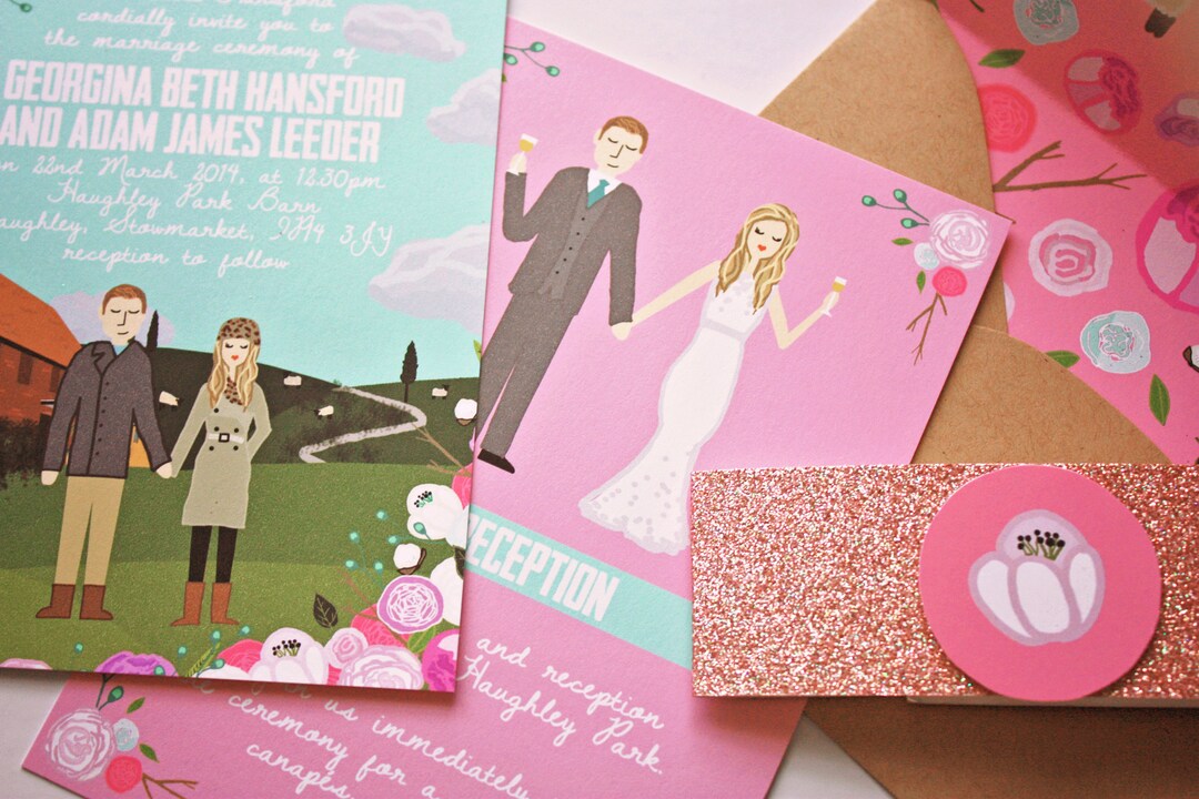 SAMPLE, Invite, RSVP, Map, Custom Invitation Suite, Wedding Invitation ...