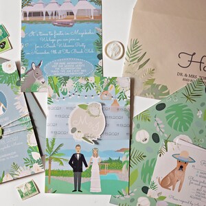 SAMPLE, Invite, RSVP, Map, Custom Invitation Suite, Illustrated ...