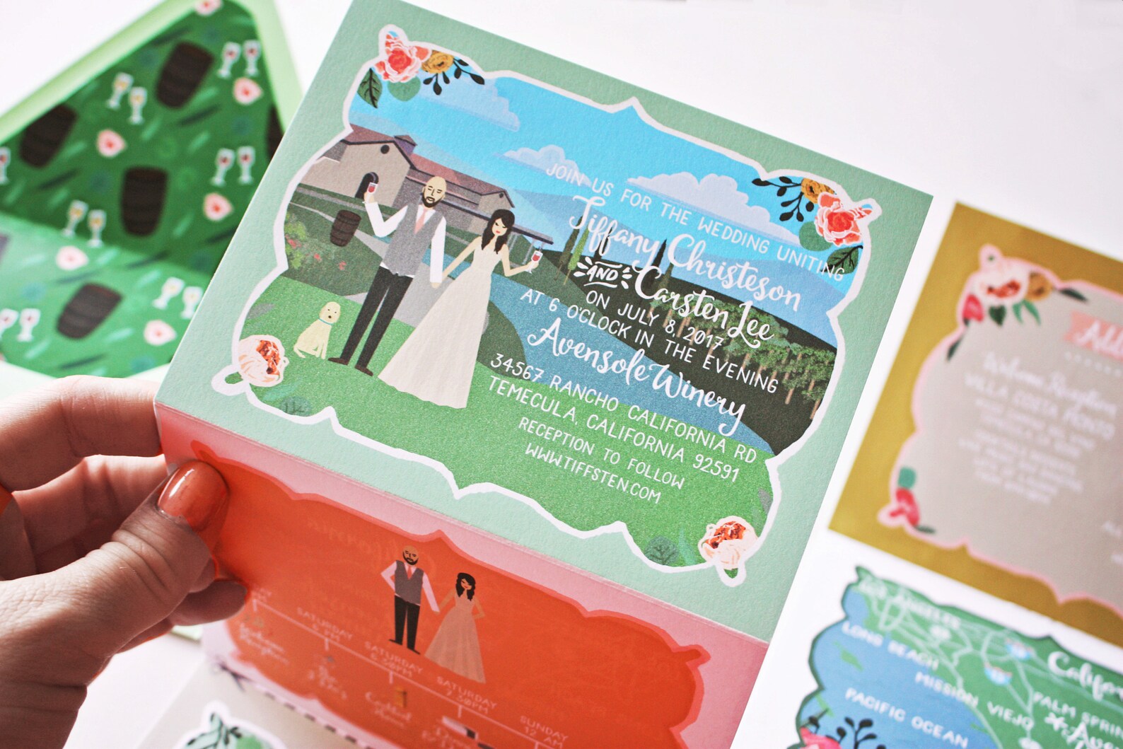 SAMPLE, Tri-fold Wedding Invitation, Folded Wedding Invitations ...