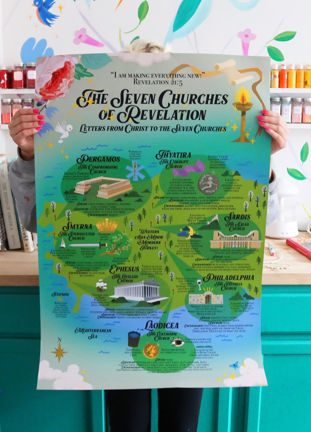 Seven Churches of Revelation Map Art Print (digital Download) - Etsy