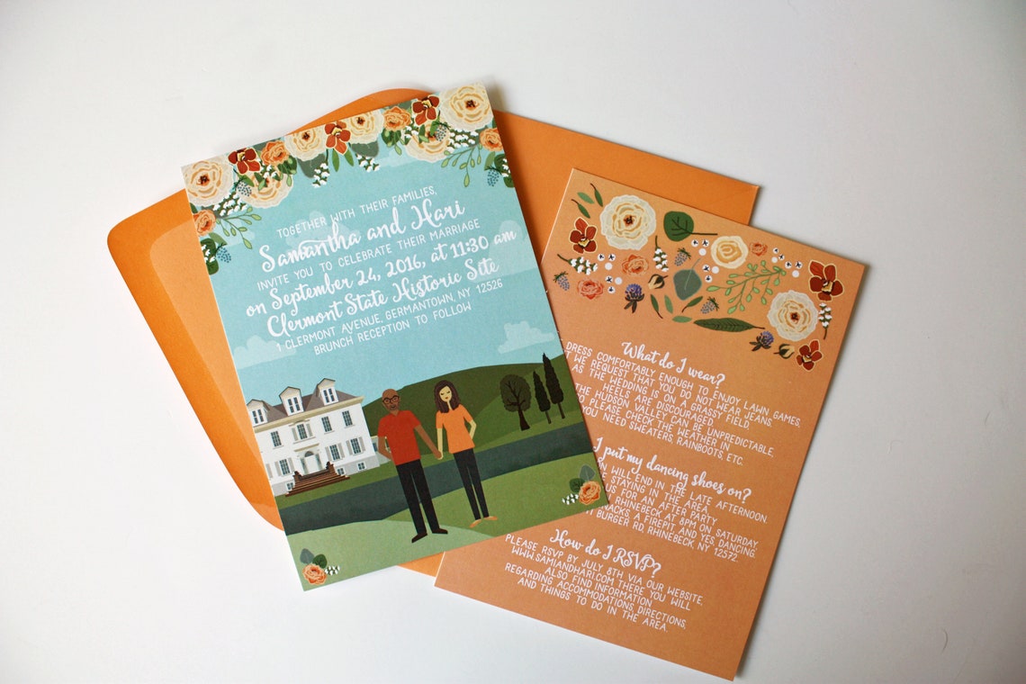 Back of Invite Design for Custom Wedding Invitations or Save | Etsy