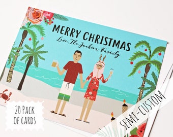 Beach Scene Christmas Cards - Etsy