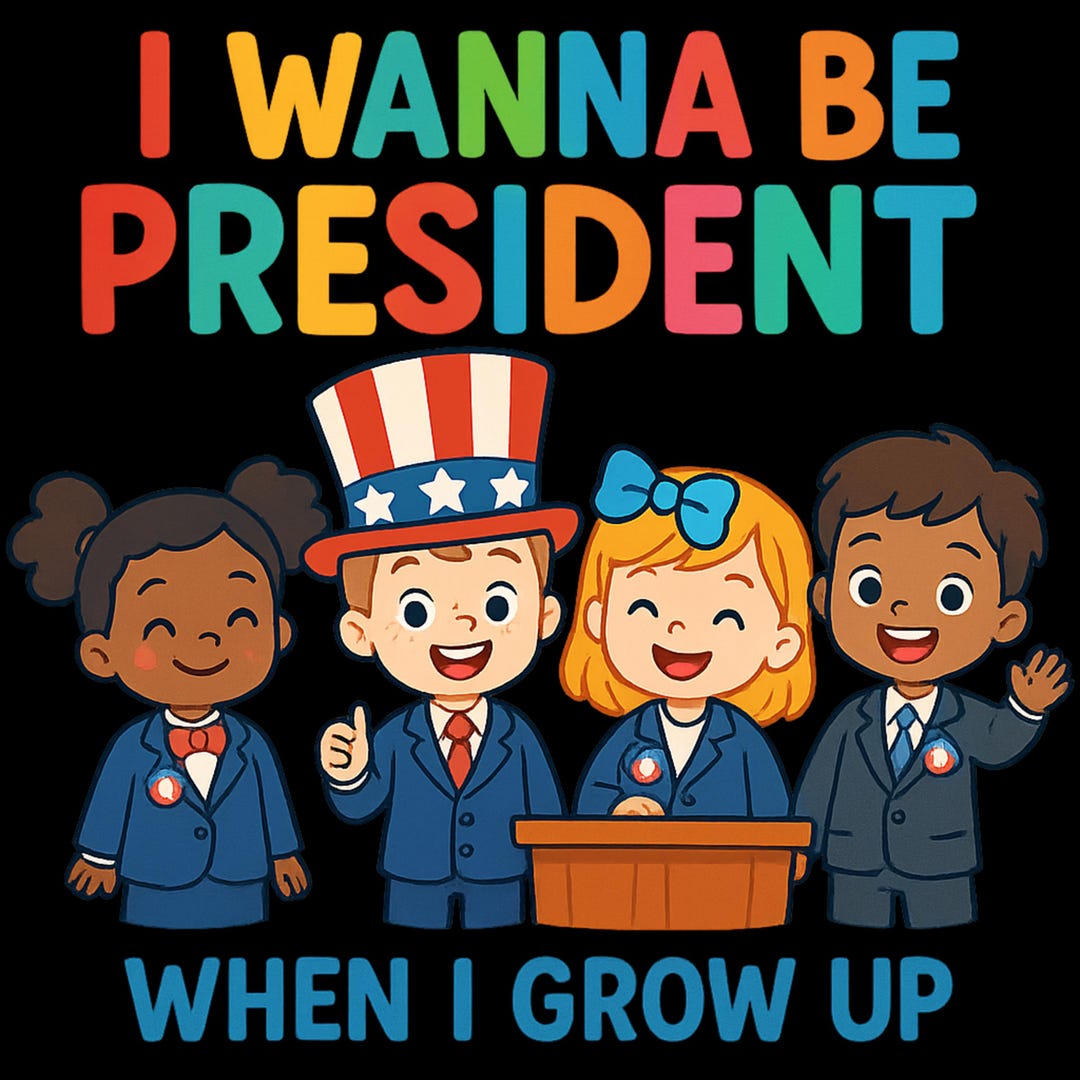 I Wanna Be President Clipart - Kids Illustration, Presidential Dreams ...