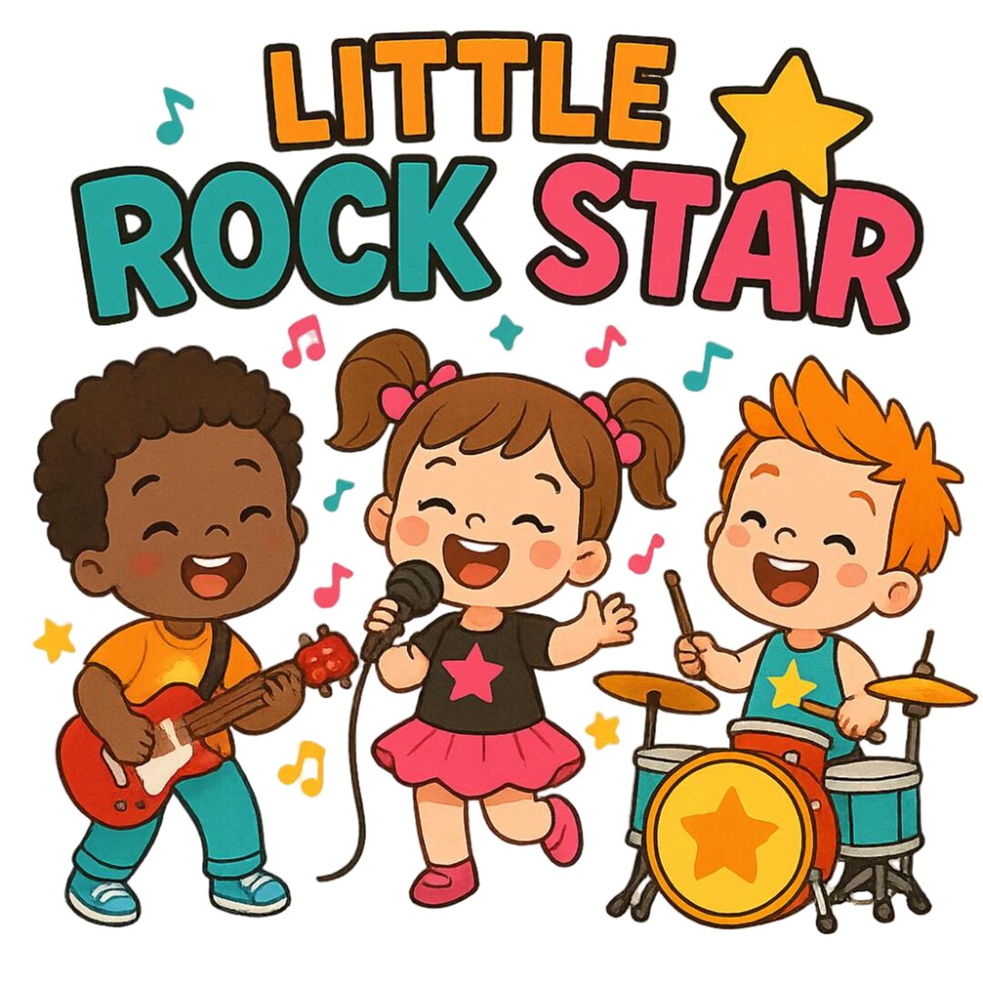 Little Rock Star Clipart - Little Rock Star Illustration, Kids Musical ...