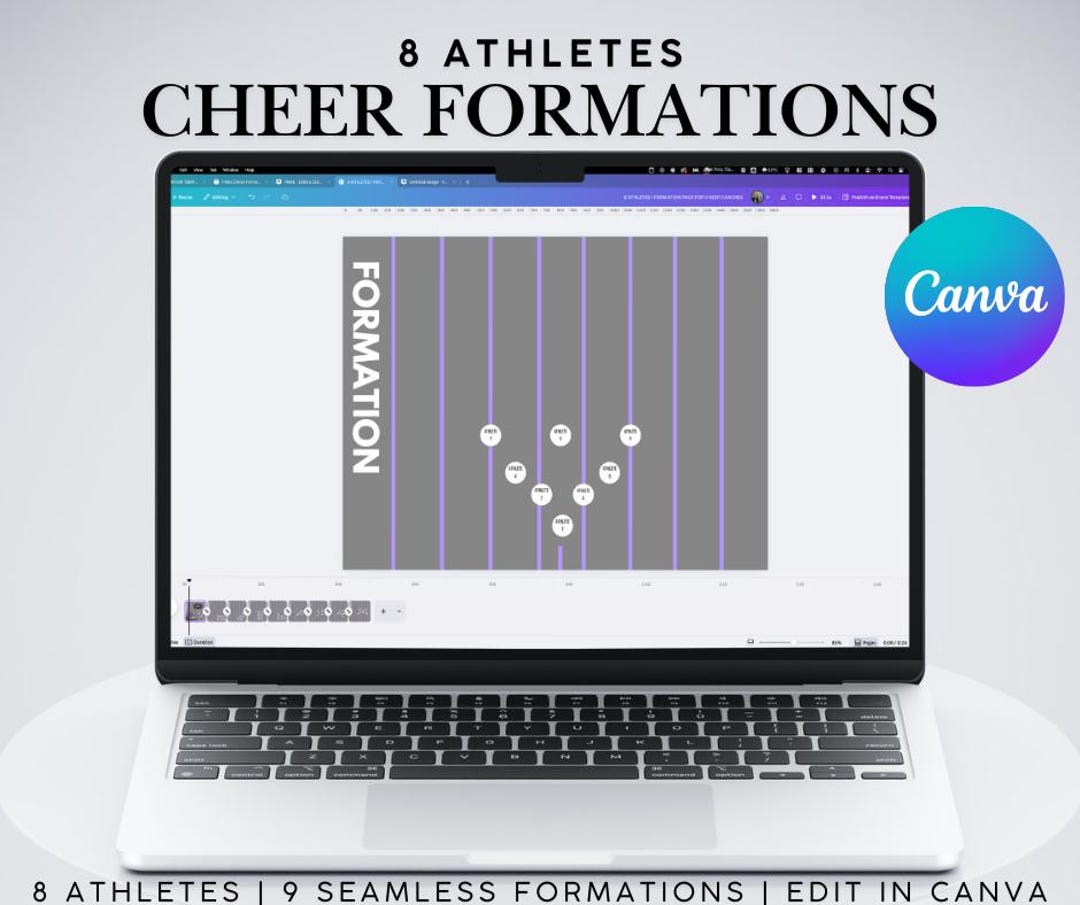 8 Athlete Cheer Formation Template | 9 Pre-built Formations | Canva ...