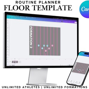 Cheer Formation Template for Coaches | Canva Editable Routine Planner ...