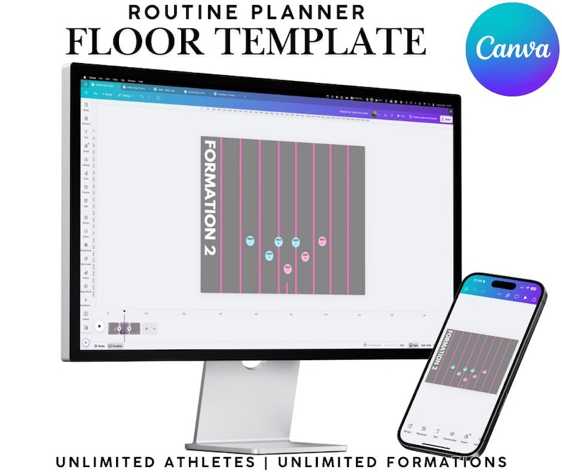 Cheer Formation Template for Coaches | Canva Editable Routine Planner ...