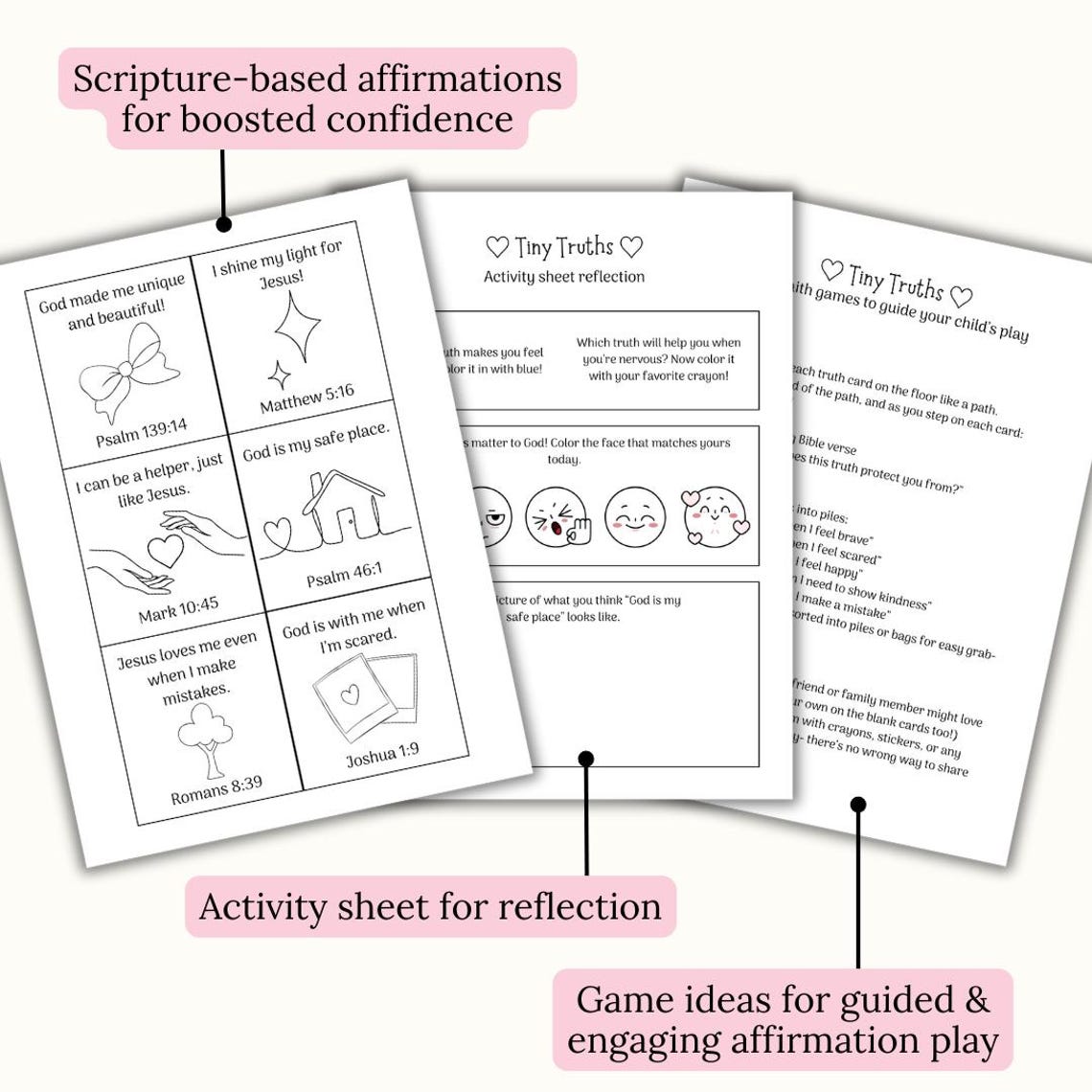 Printable Biblical Affirmation Cards for Kids | Christian Coloring ...