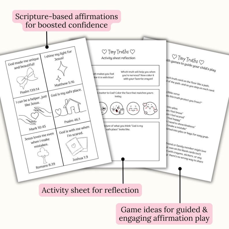 Printable Biblical Affirmation Cards for Kids | Christian Coloring ...