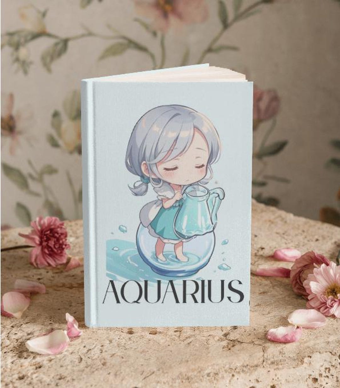 Aquarius Chibi Zodiac Journal – Cute Astrology Hardcover Notebook Gift ...