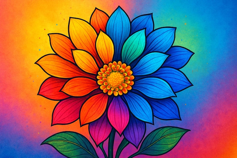 Flower Coloring Pages - Etsy
