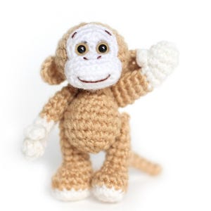 Micro Amigurumi Monkey, Mini Crochet Plush, Cute Small Monkey Figure ...