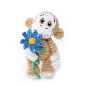 Micro Amigurumi Monkey, Mini Crochet Plush, Cute Small Monkey Figure ...