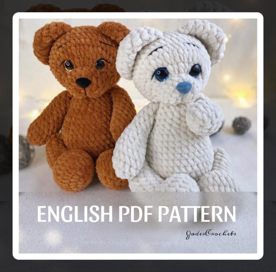 Amigurumi Teddy Bear PDF Pattern - Crochet Bear Toy Pattern - Plushie Soft Toy DIY - Easy Velvet ...
