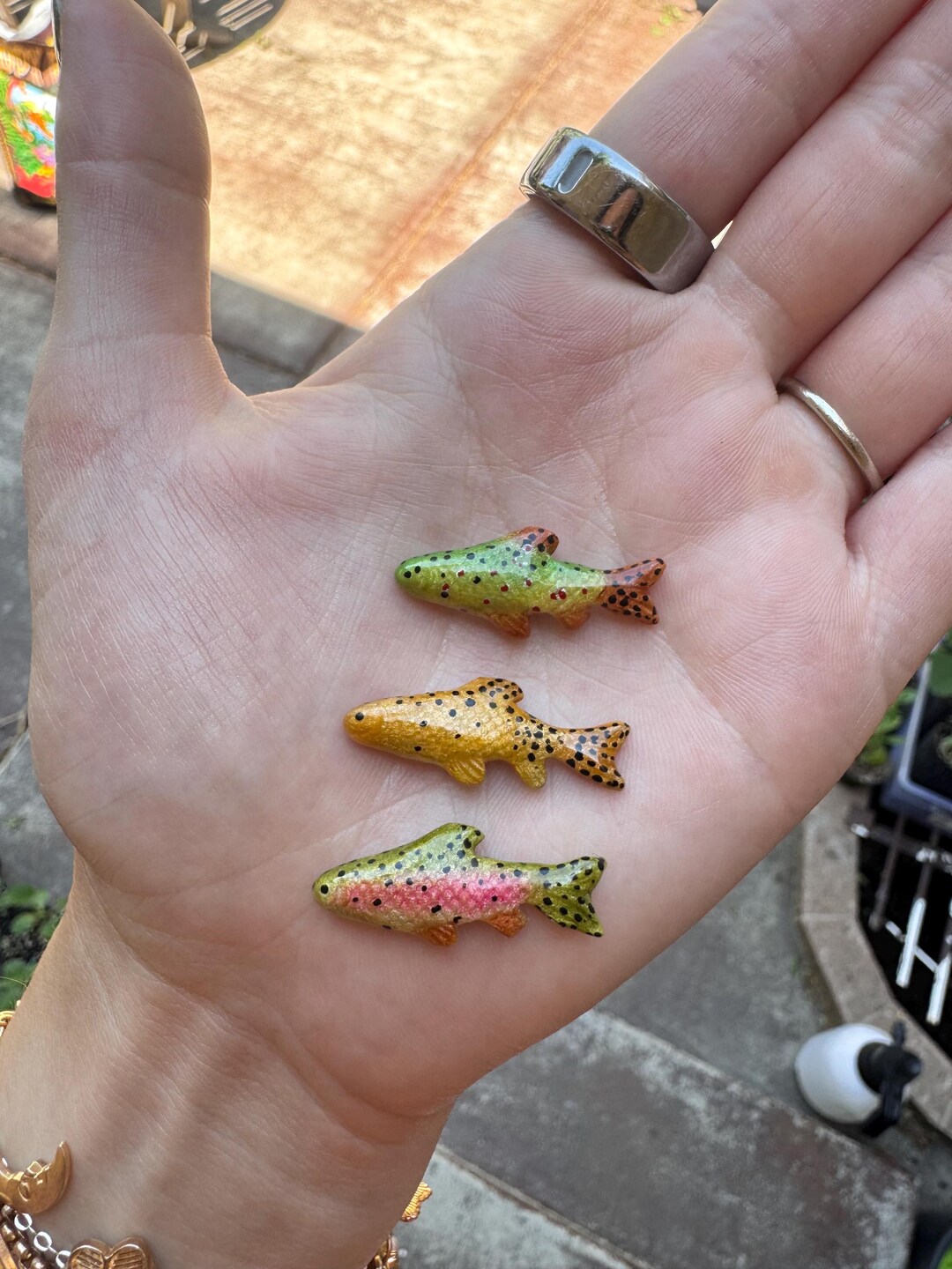 Trout Fish Magnets (set of 3): Handmade Polymer Clay Fridge Decor - Etsy