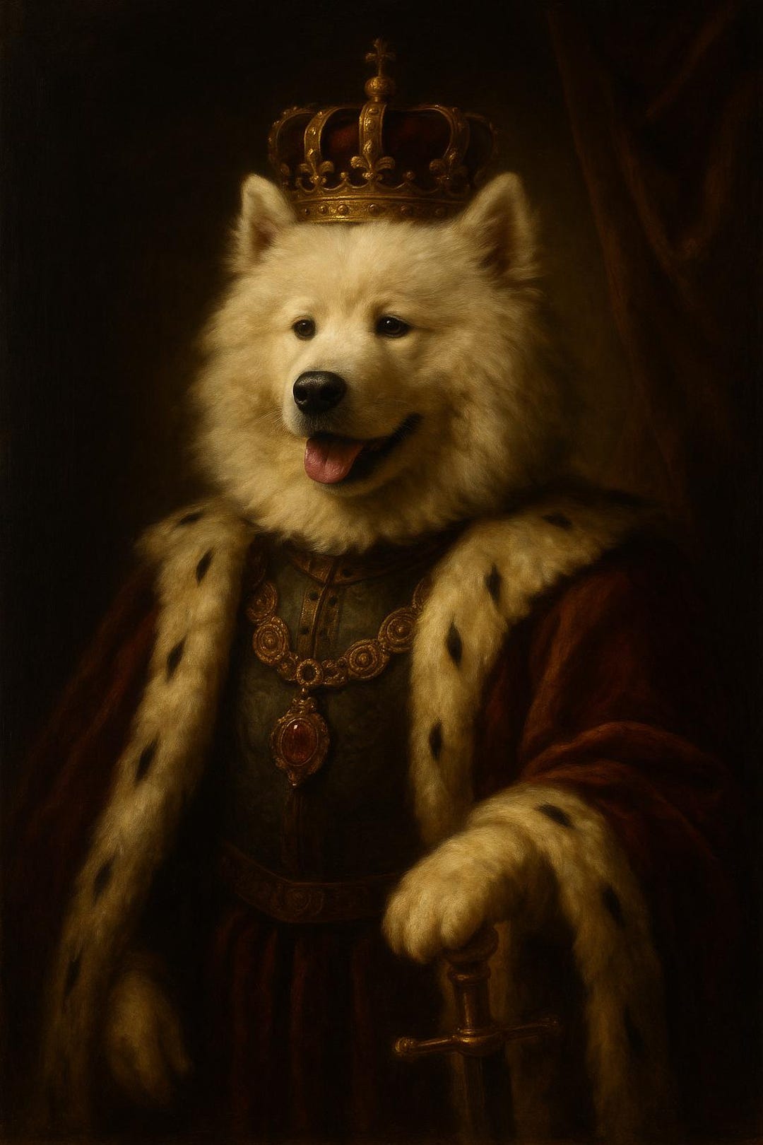 Noble Pet Portrait | Regal Baroque Digital Art | Fur & Velvet Custom ...