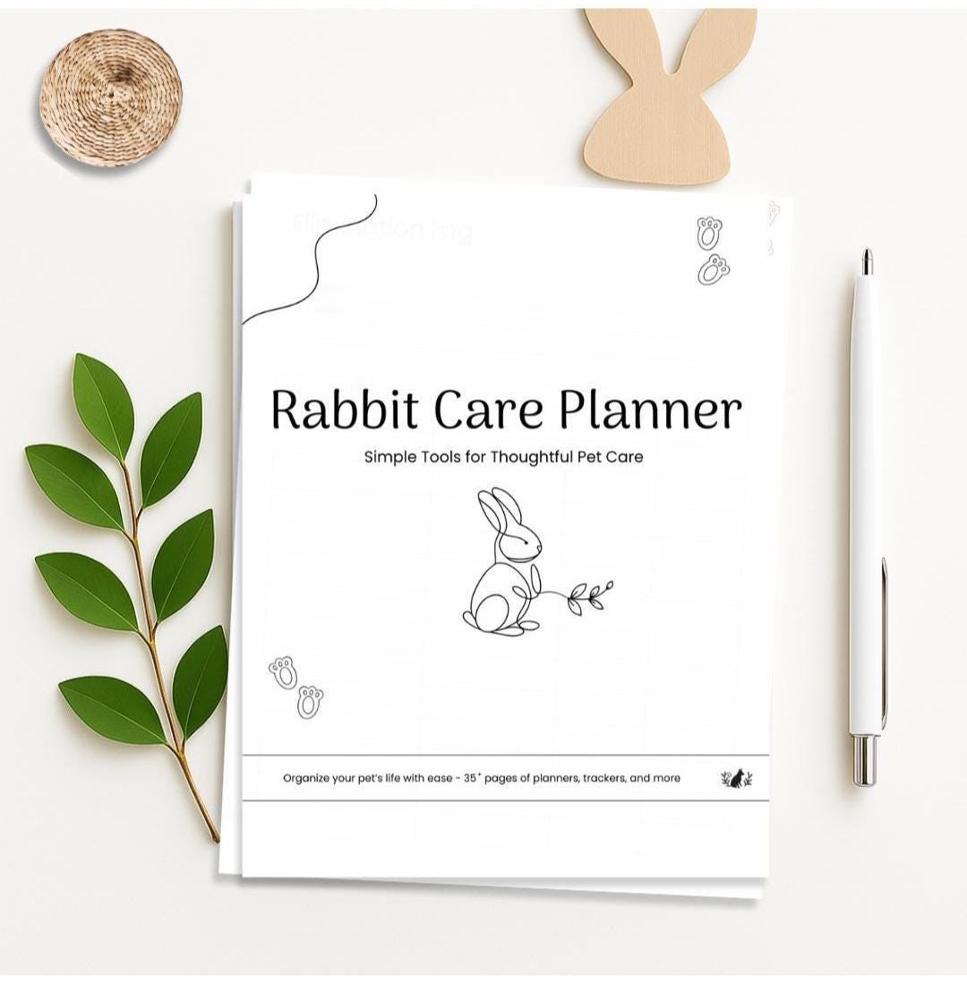 Rabbit Care Planner Printable: Bunny Health & Meal Tracker (PDF ...