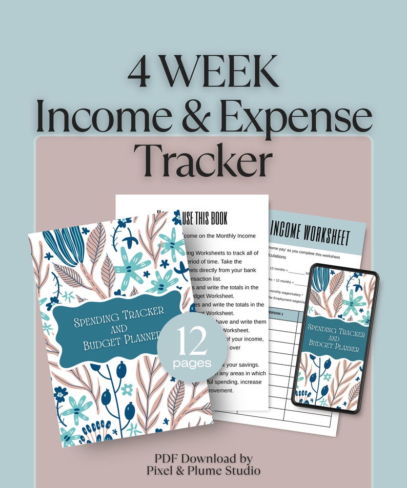 Budget Printable PDF Income Tracker Expense Tracker Planner for ...