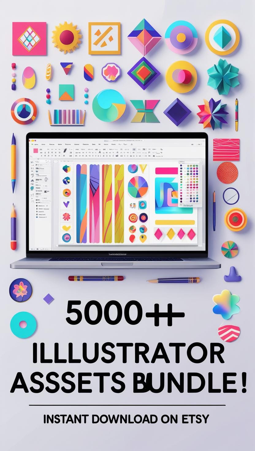 5000+ Adobe Illustrator Assets Bundle | Vector Icons, Patterns, Shapes ...