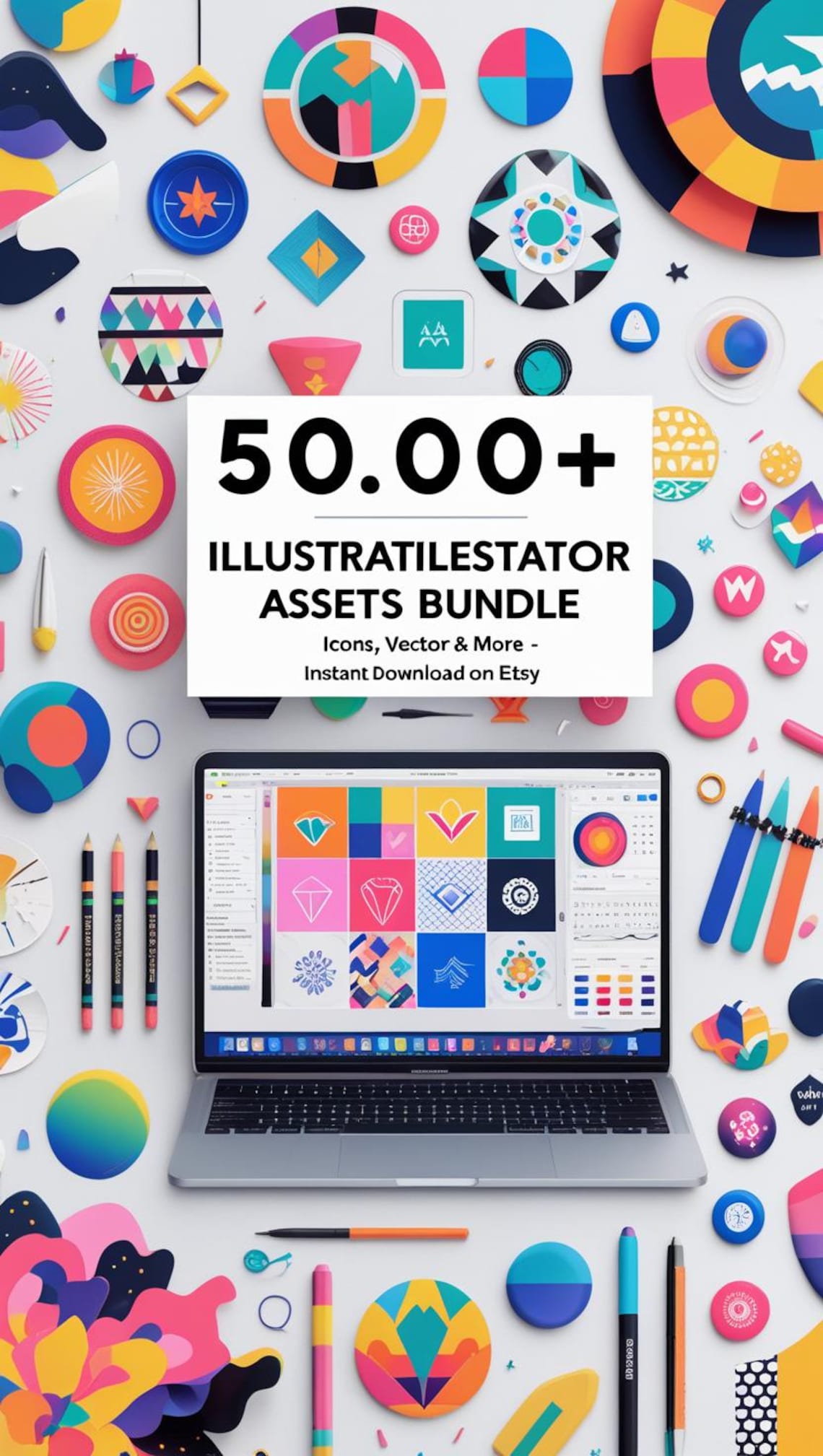 5000+ Adobe Illustrator Assets Bundle | Vector Icons, Patterns, Shapes ...
