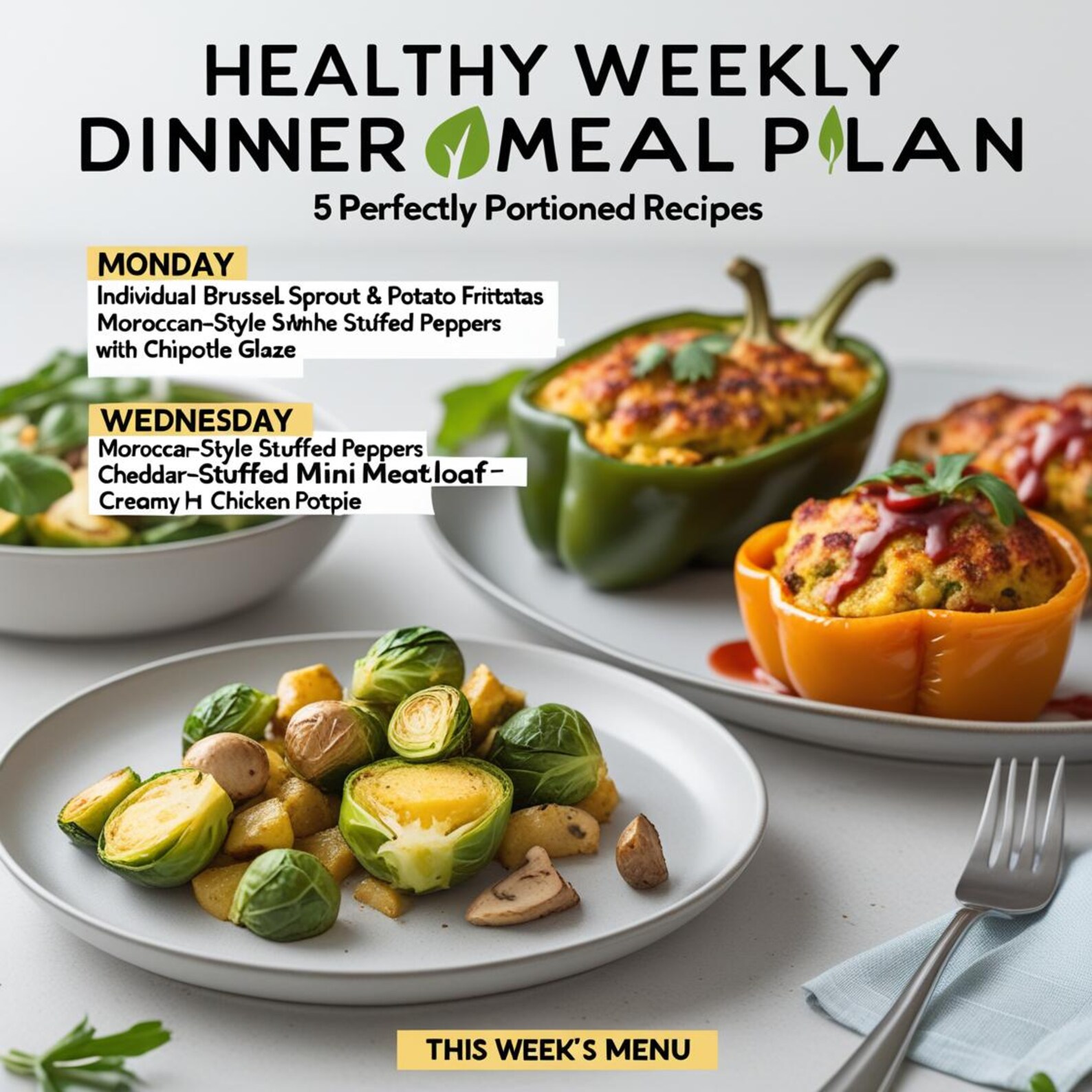 Healthy Weekly Dinner Meal Plan | 5 Perfectly Portioned Recipes for ...