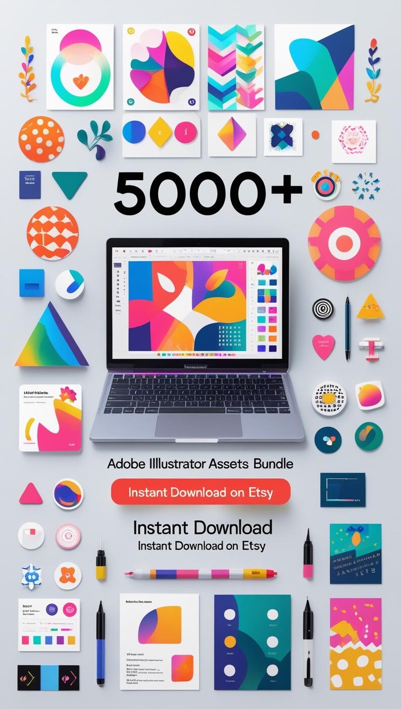 5000+ Adobe Illustrator Assets Bundle | Vector Icons, Patterns, Shapes ...