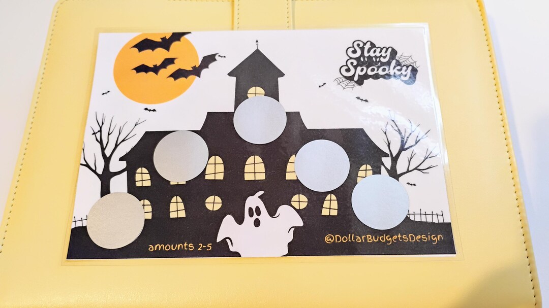 A5 Spooky Halloween Savings Challenge Scratch Off: Reusable Laminated ...