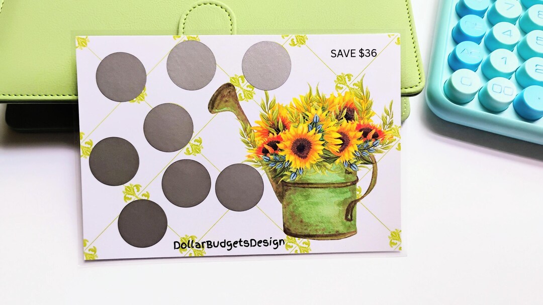 Sunflower Scratch off Savings Challenge: (A5) - Etsy