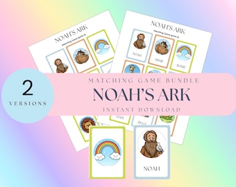 Noah's Ark Matching Game | Christian Kids Bible Activity | Sunday ...