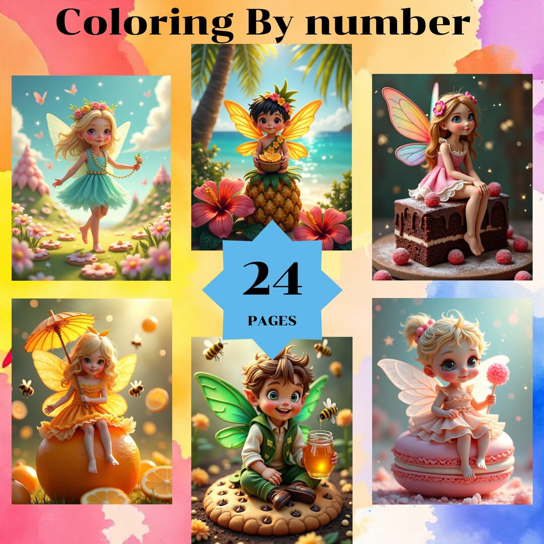 Coloring by Number, 24 Pages, Coloring Pages for Adults, Printable, 8.5 ...