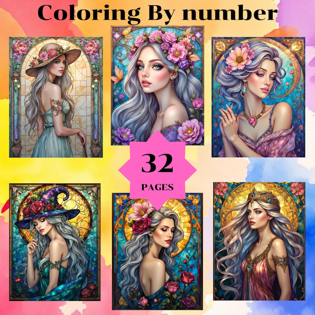 Coloring by Number, Goddesses, 32 Pages, 24 Colors, for Adults ...