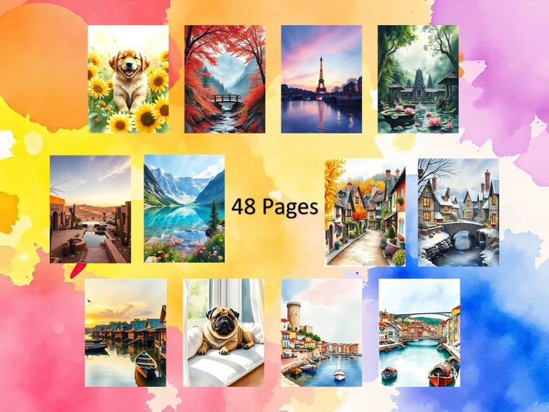 Coloring by Number, 48 Coloring Pages, Coloring Pages for Adults ...