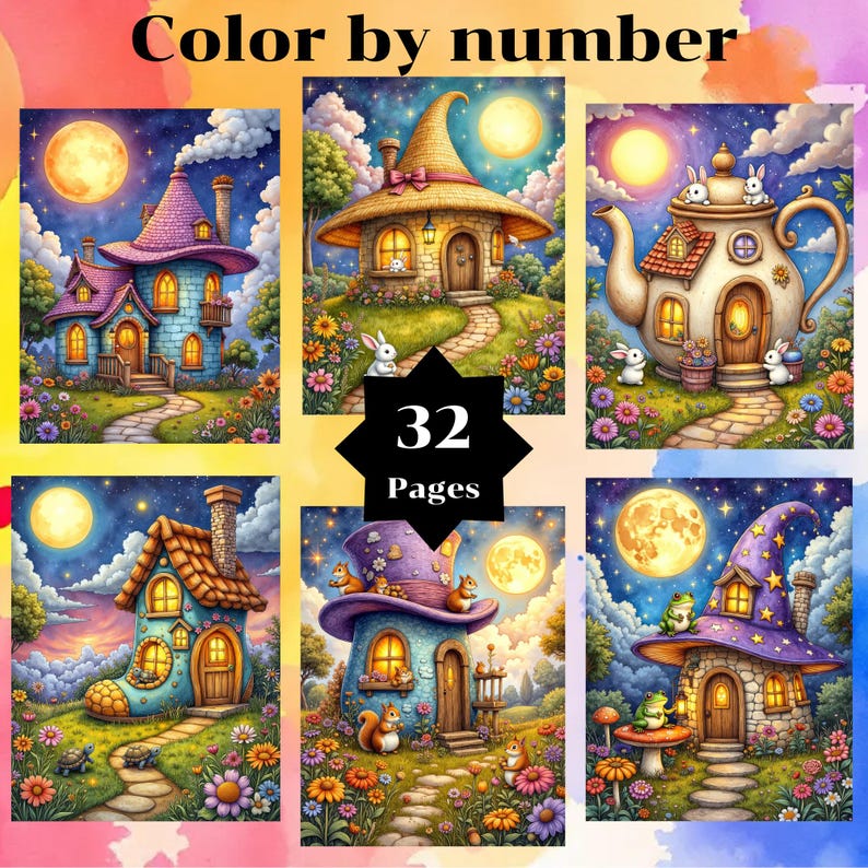 Color by Number, 32 Pages and 24 Colors, for Adults, Printable, 8.5 X ...