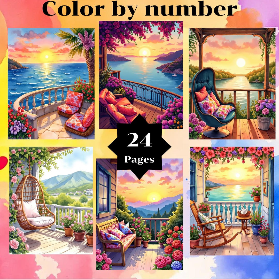 Color by Number, 24 Pages and Colors, for Adults, Printable, 8.5 X 11 ...