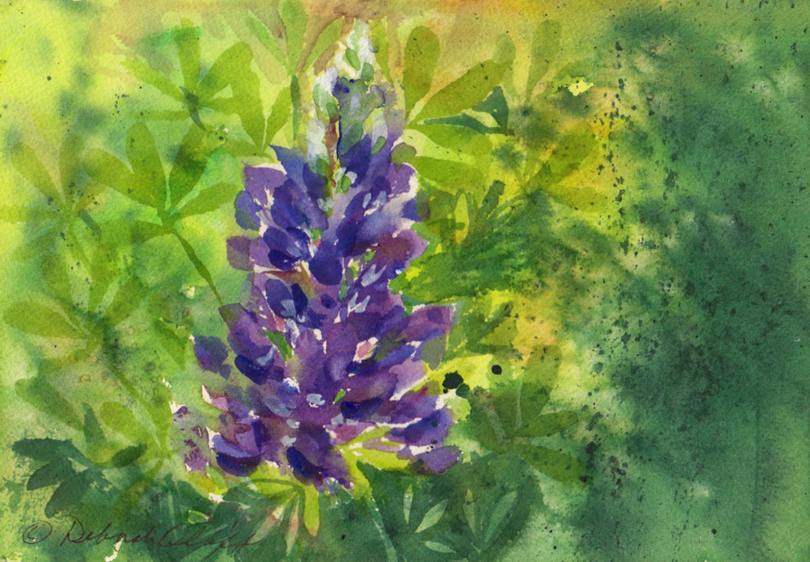 Texas Bluebonnet, Watercolor Original, State Flower, Purple - Etsy