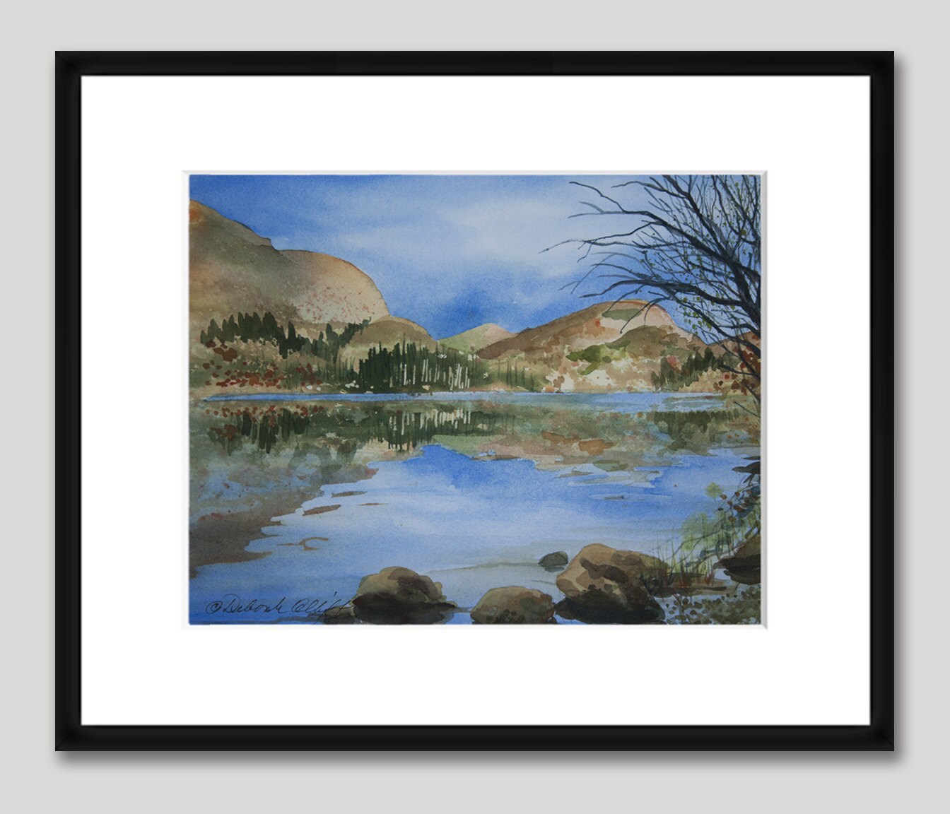 Loch Lubnaig, Watercolor Print,scotland, Reflections, Trees, Hills ...
