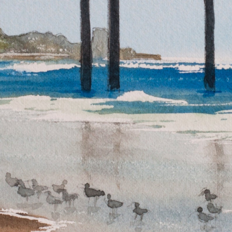 Shorebird Convention, Watercolor Original Painting, Seascape, Beach, La ...
