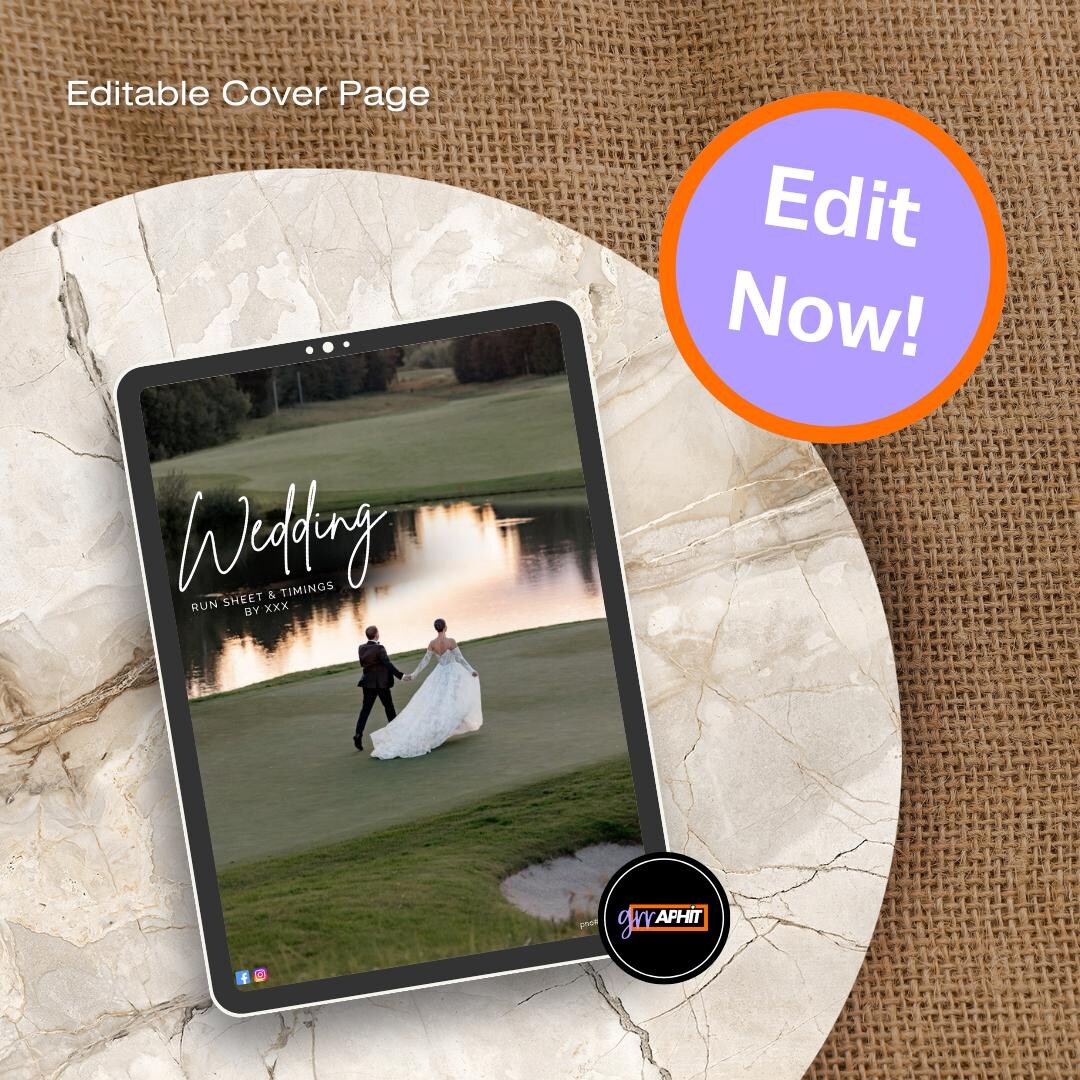 Editable Wedding Cover Template | Instant Download | DIY - Etsy
